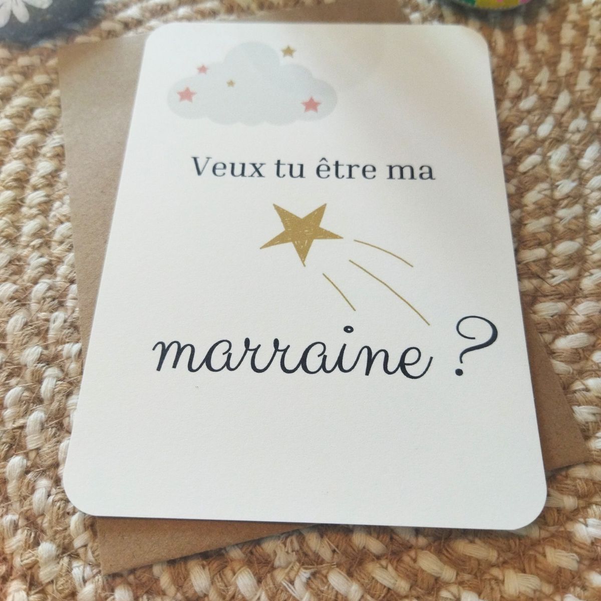 Carte demande marraine - Les papiers de Zoé